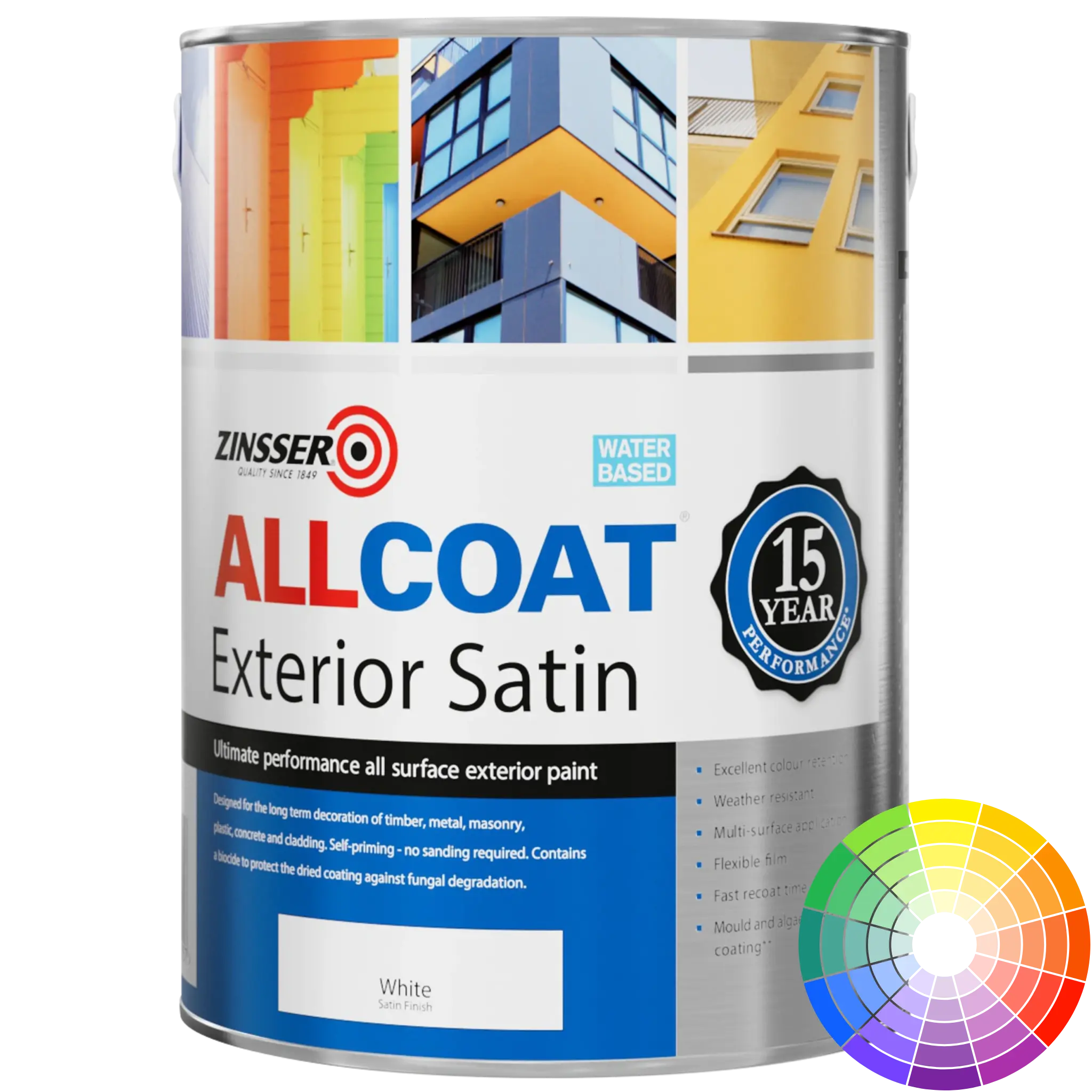 Zinsser AllCoat Exterior Satin – Satin Paint for Exterior Surfaces ...