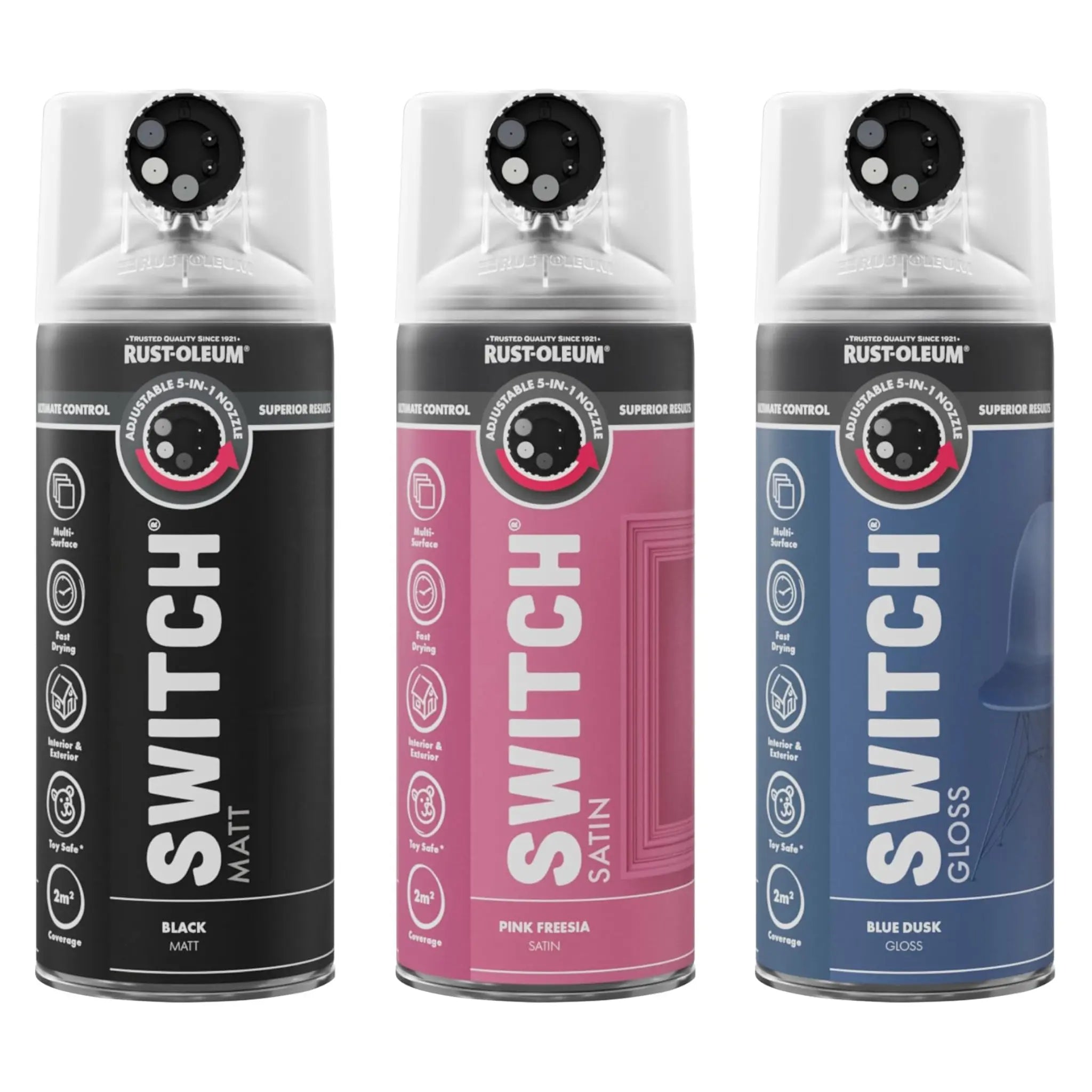 Rust-Oleum Switch Spray Paint | 5-in-1 Nozzle for Every Surface ...